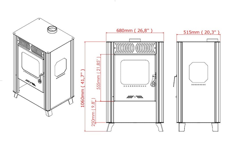 Fireplace Wood Stove | Stove Dxf File | Fireplace Dxf File | Fireplace ...