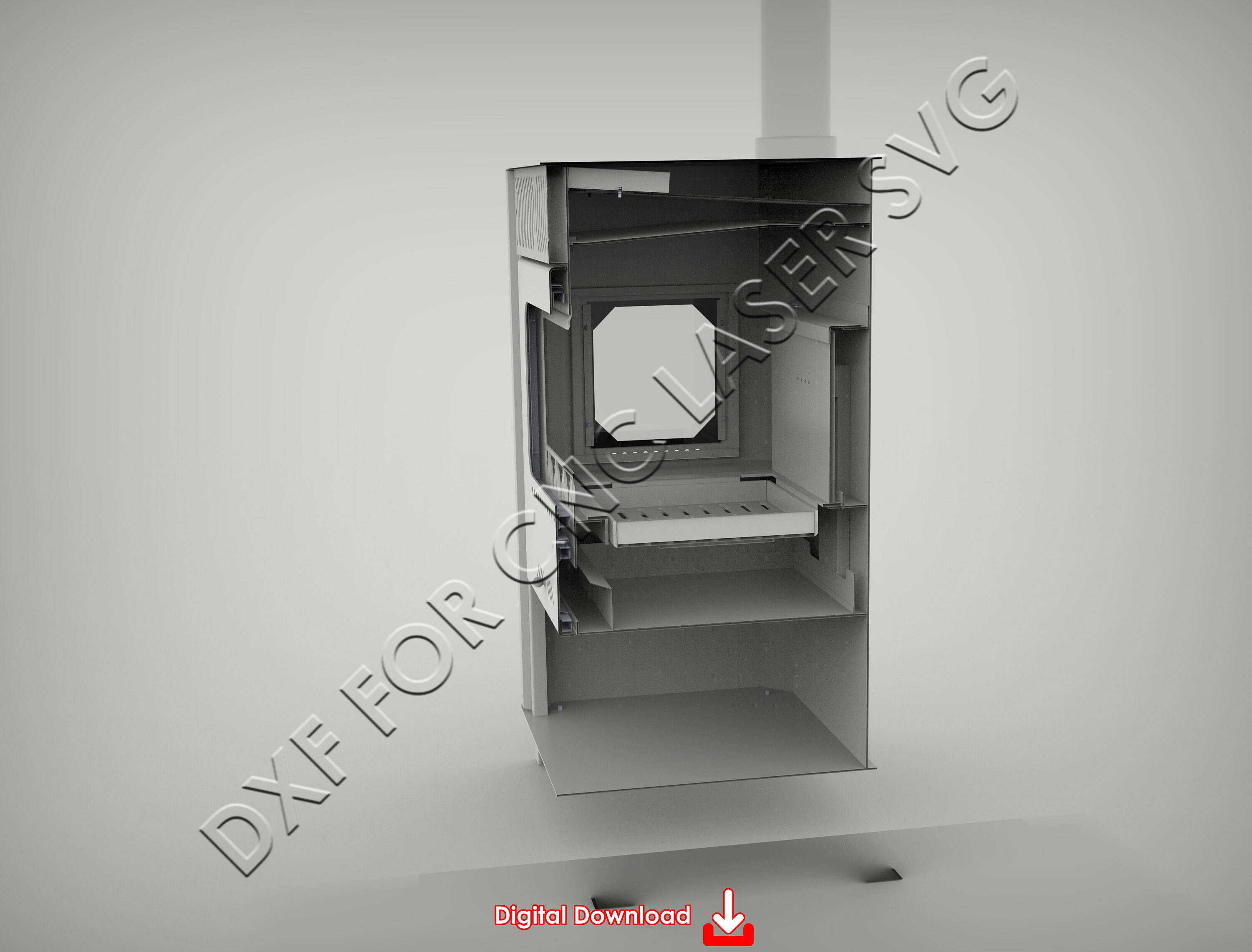 Fireplace Wood Stove | Stove Dxf File | Fireplace Dxf File | Fireplace ...