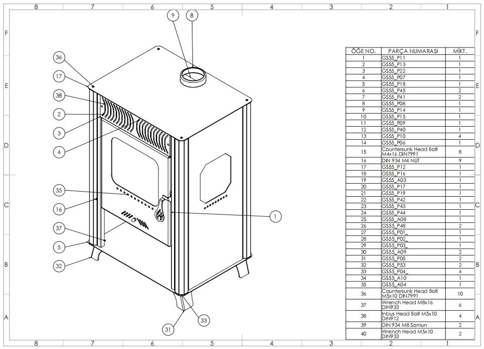 Fireplace Wood Stove | Stove Dxf File | Fireplace Dxf File | Fireplace ...