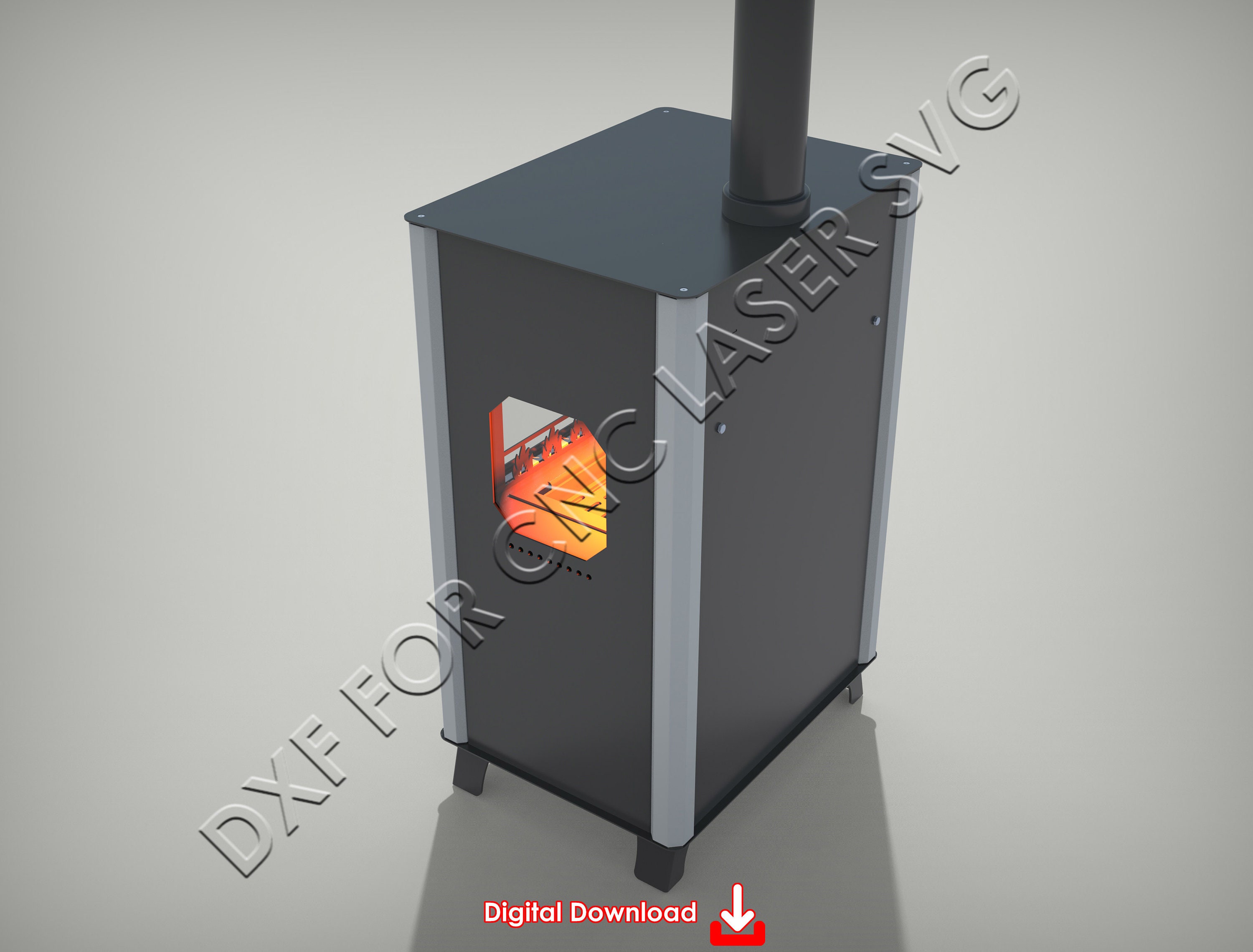 Fireplace Wood Stove | Stove Dxf File | Fireplace Dxf File | Fireplace ...