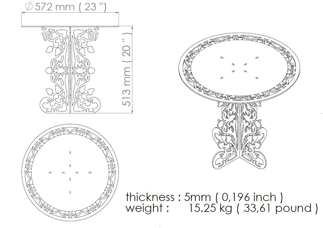 Coffee Table Dxf / Detachable Bench Cutting File / Metal Table Laser ...