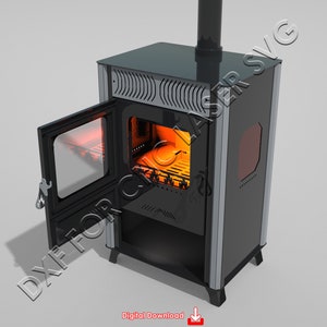 Fireplace Wood Stove | Stove Dxf File | Fireplace Dxf File | Fireplace ...