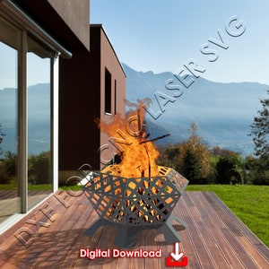 Welded Hexagonal Metal Firebox, Laser Cut File, Plasma Cut Dxf, Digital ...