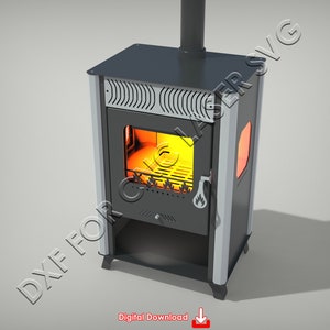 Fireplace Wood Stove | Stove Dxf File | Fireplace Dxf File | Fireplace ...