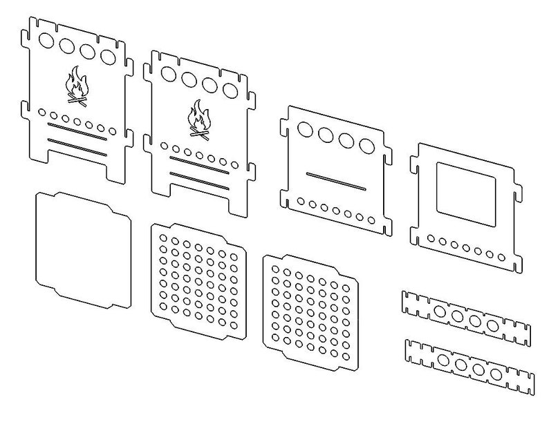 Folding Firebox Bush Stove File DXF DWG SVG, Ready to Cut in Plasma ...