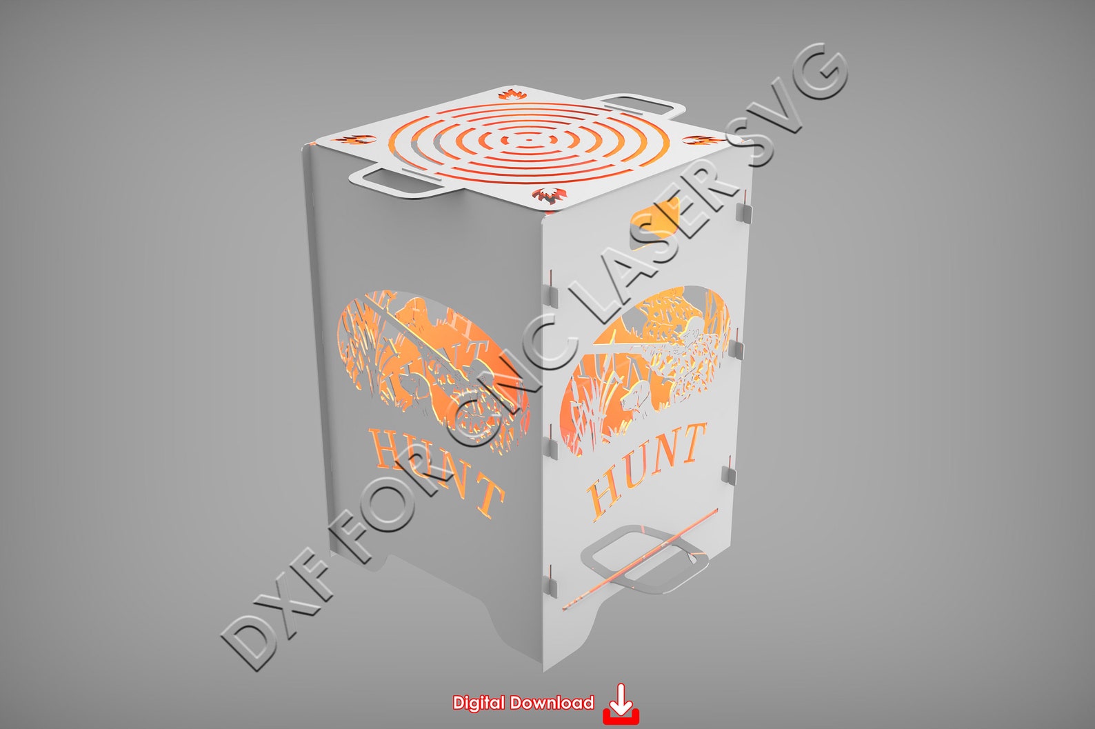 Hunter Firebox File Dxf / Detachable and Easy to Carry / Folding Fire ...