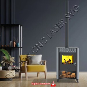Fireplace Wood Stove | Stove Dxf File | Fireplace Dxf File | Fireplace ...