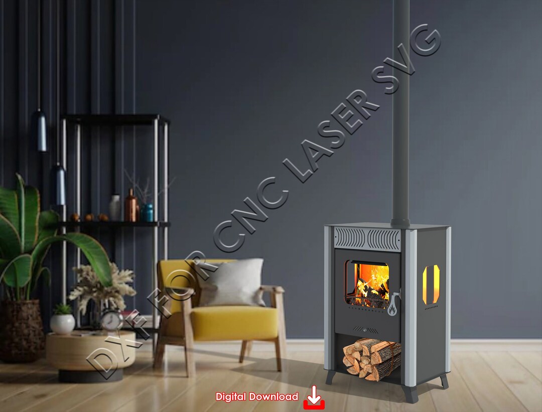 Fireplace Wood Stove | Stove Dxf File | Fireplace Dxf File | Fireplace ...