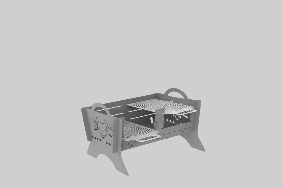 Portable Barbecue | Pocket Stove | Disassembled Grill | DXF File | Fire ...