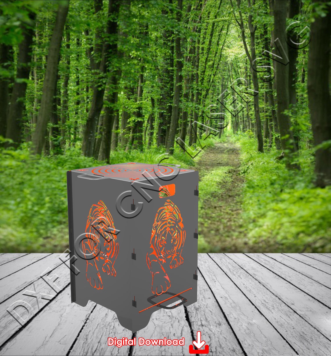 Tiger Square Firebox Dxf / Detachable and Easy to Carry / Folding Fire ...