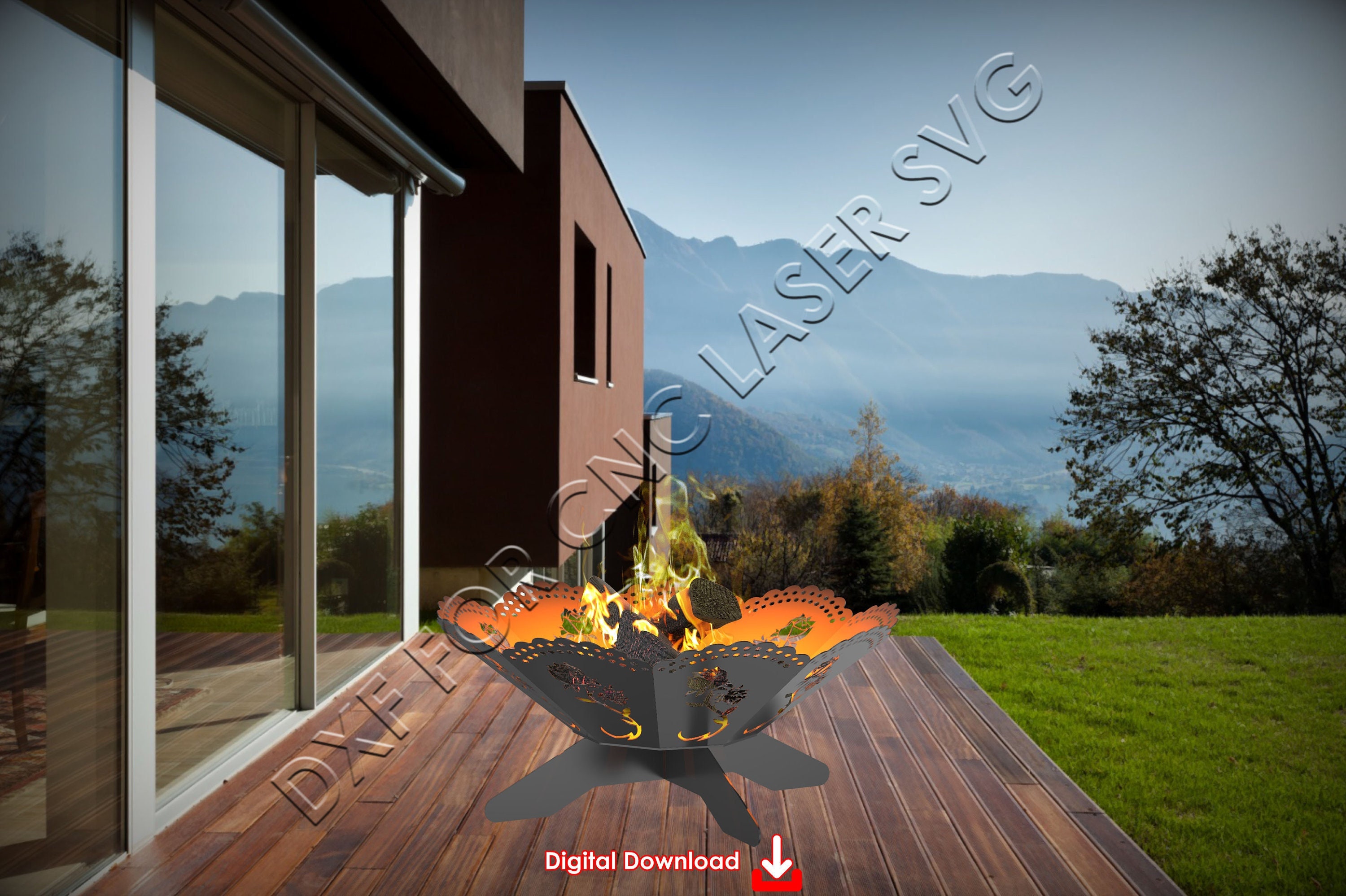 Rose Fire Pit Welded Dxf / Nineagon Firebox / Horses Dxf Files - Etsy