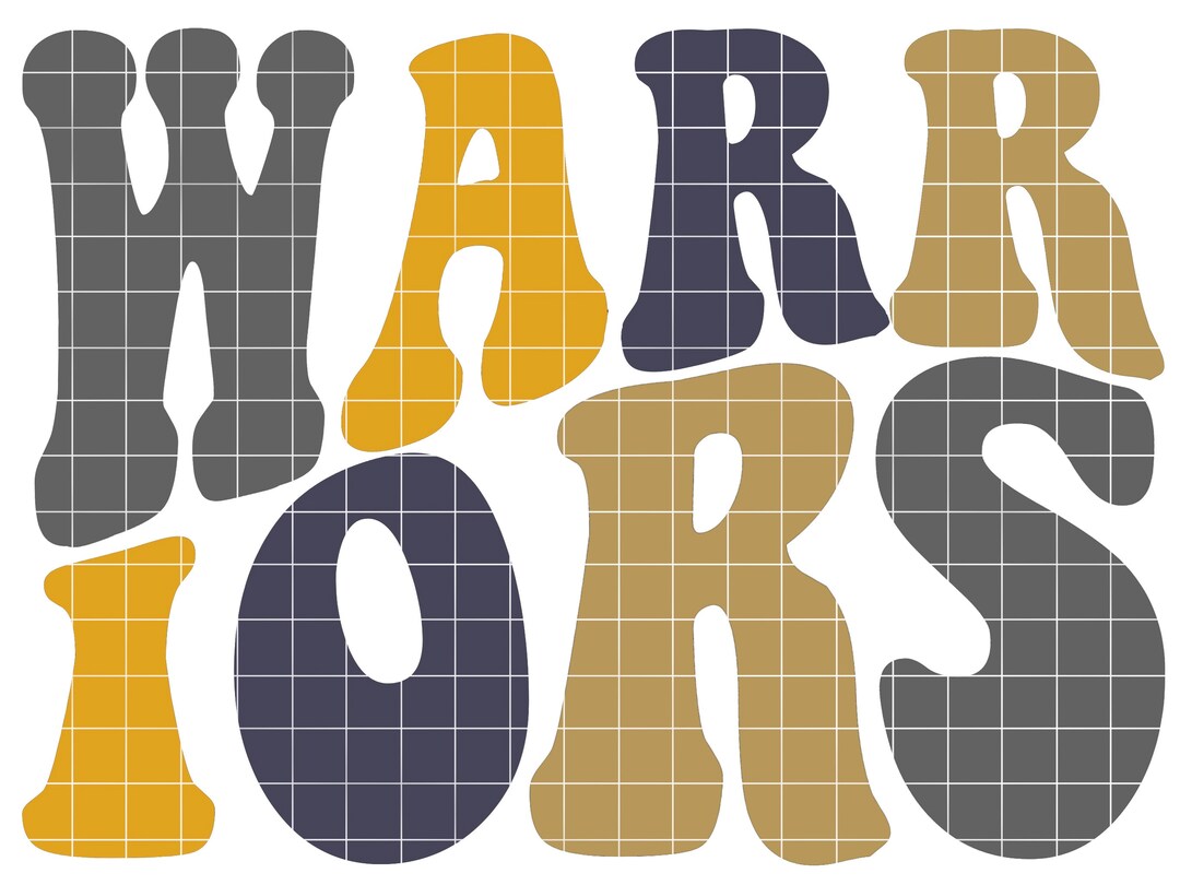 Groovy Warriors Stacked Letters Gold - Etsy