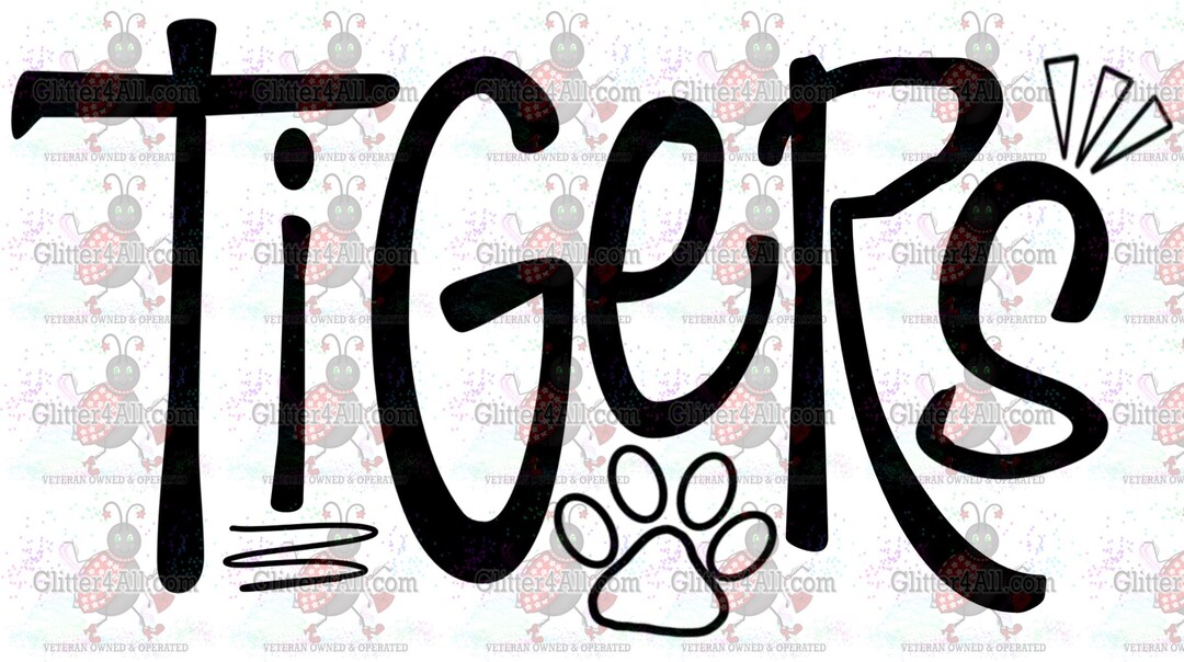 Tigers Doodle Letters Mascot Team White and Black Files - Etsy