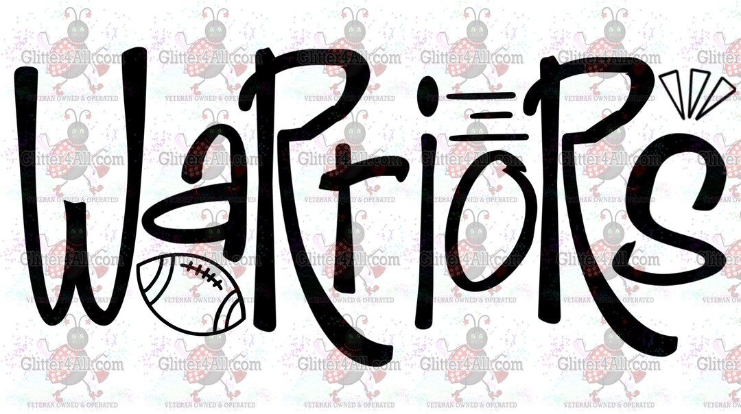 Warriors Doodle Letters Mascot Team White and Black Files - Etsy