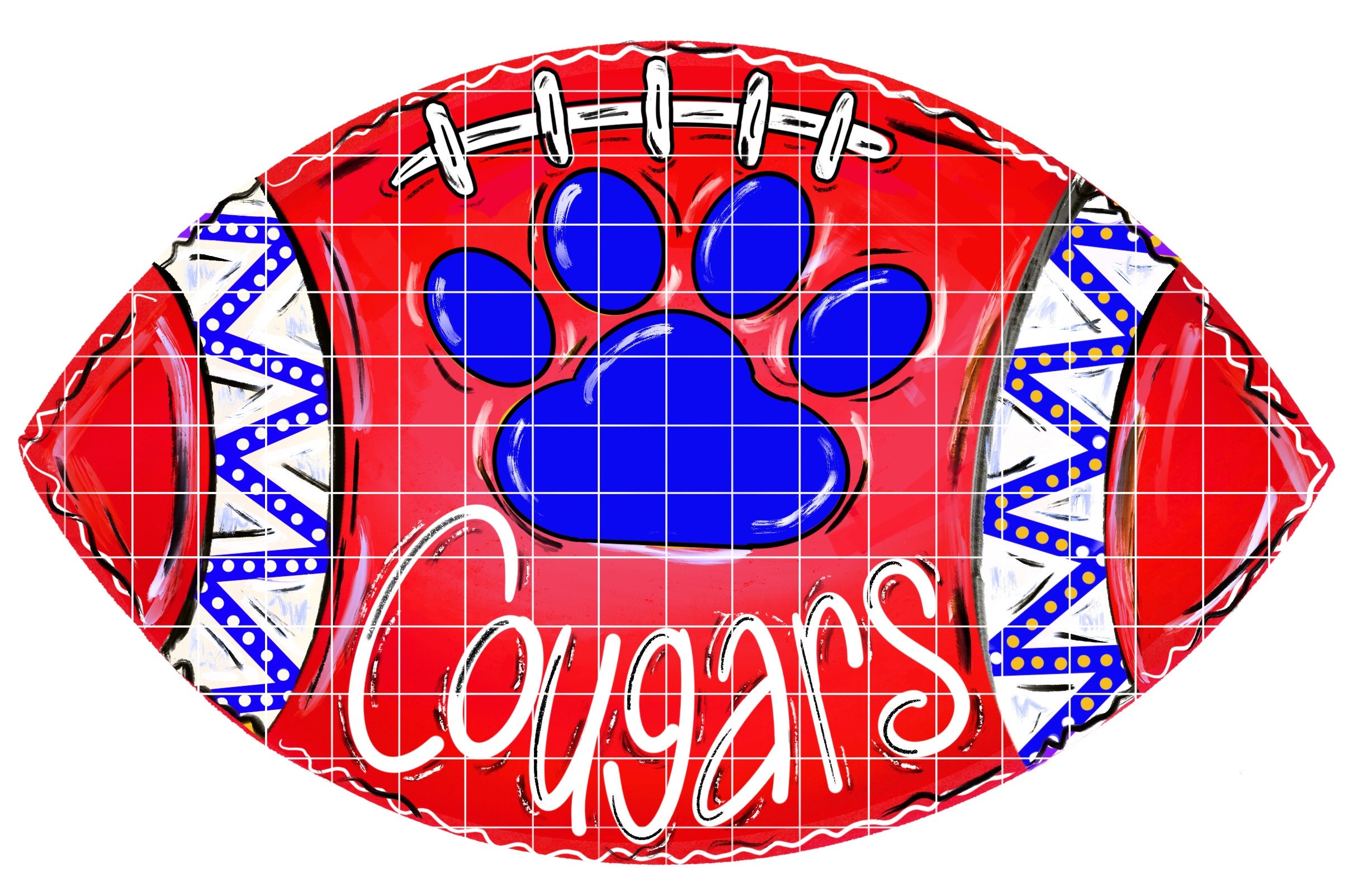 Cougars Red Blue Football - Etsy