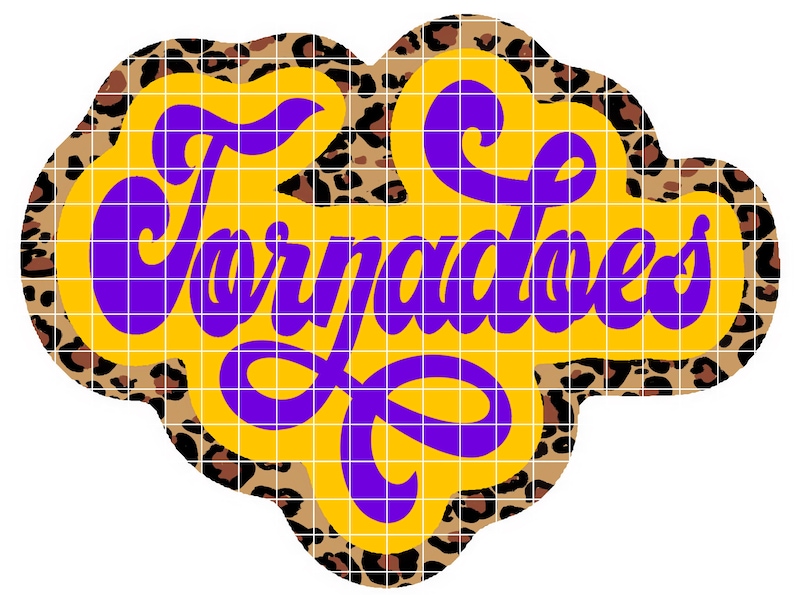Tornadoes Retro Team Name With Leopard Outline Purple Gold - Etsy