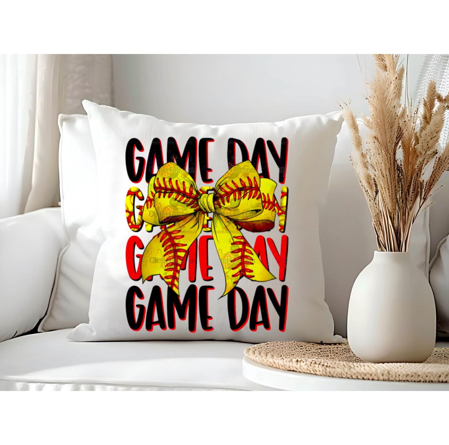 Game Day Stacked Red Black Softball Bow - Etsy
