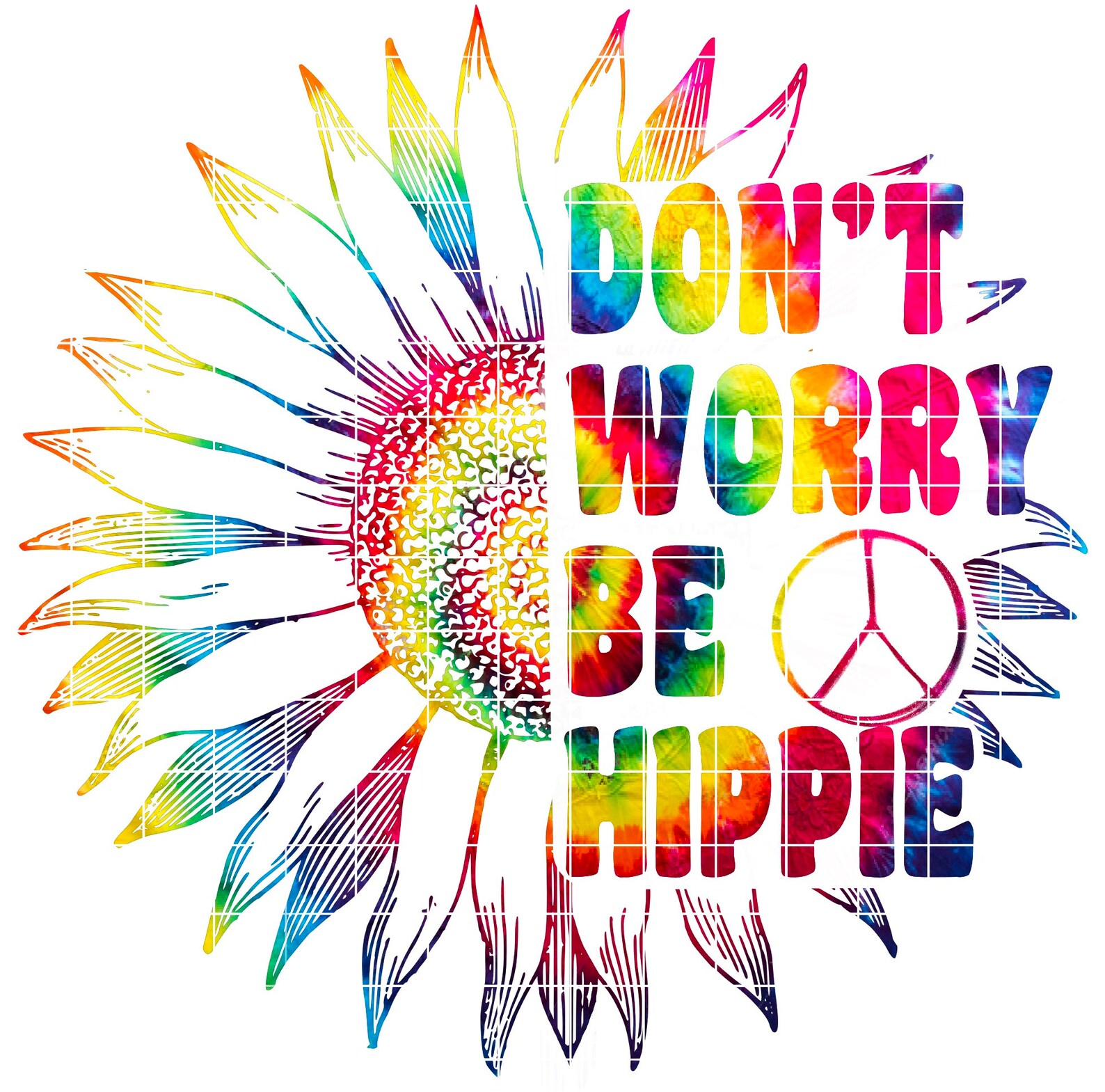 Dont Worry Be Hippie Sunflower - Etsy