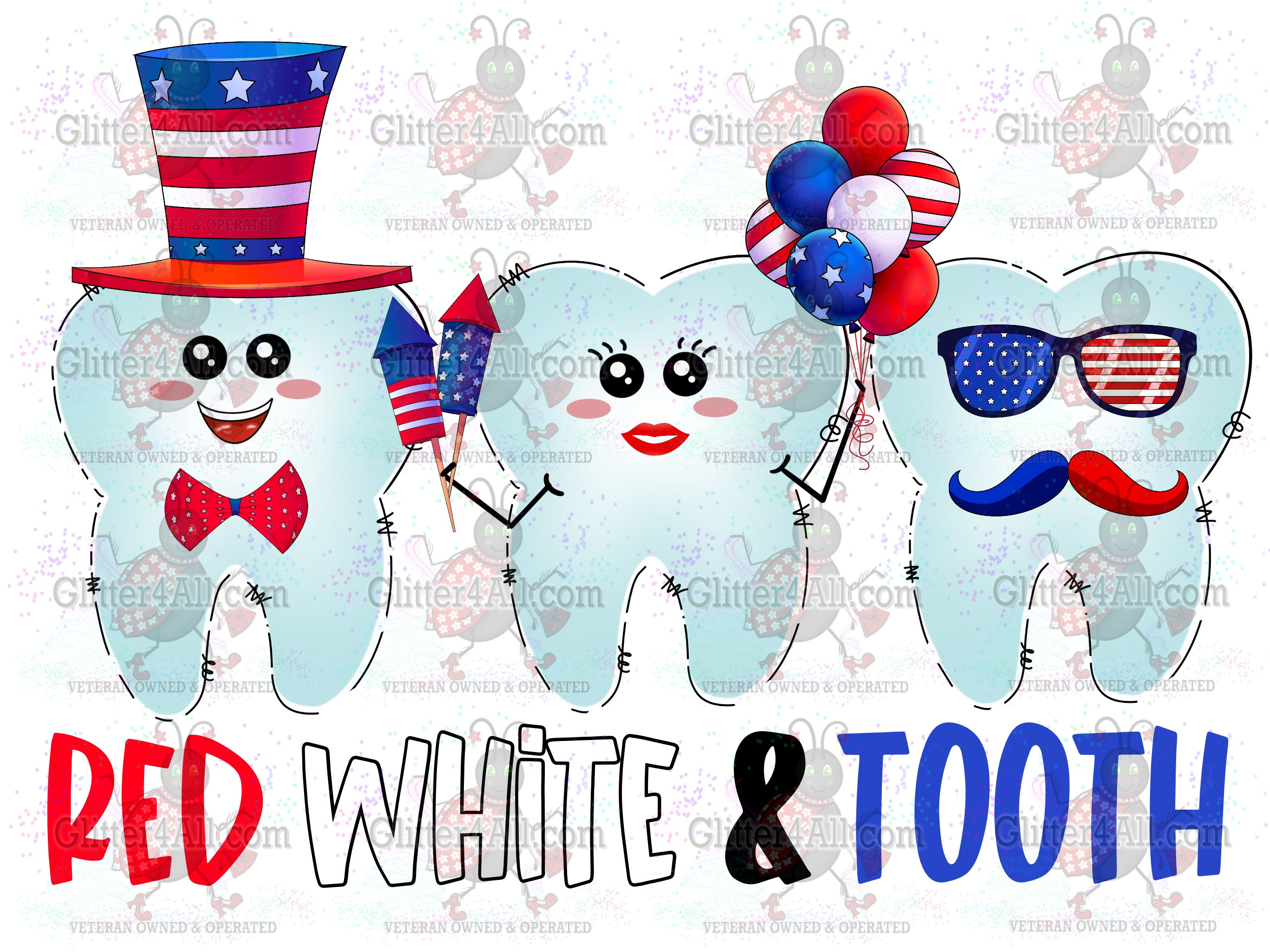 Red White and Tooth - Etsy