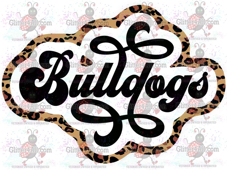 Bulldogs Retro Leopard Outline Mascot - Etsy