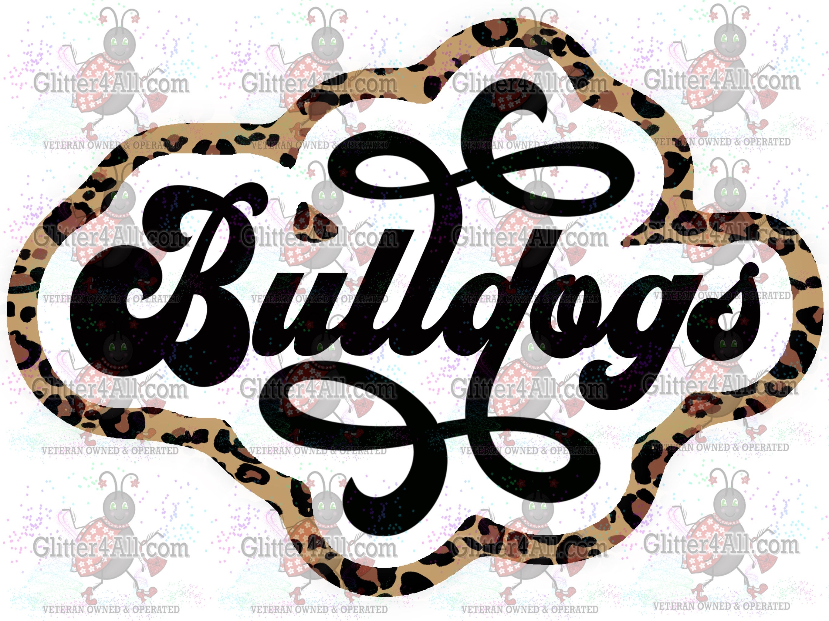 Bulldogs Retro Leopard Outline Mascot - Etsy