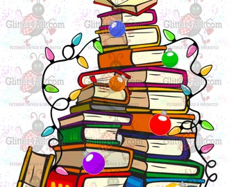 Books Christmas Tree Svg - Etsy