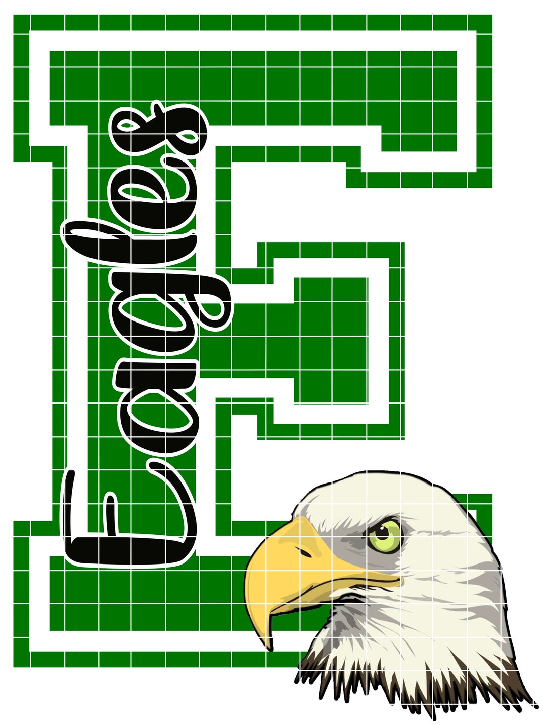 Eagles Varsity Letter With Mascot - Etsy