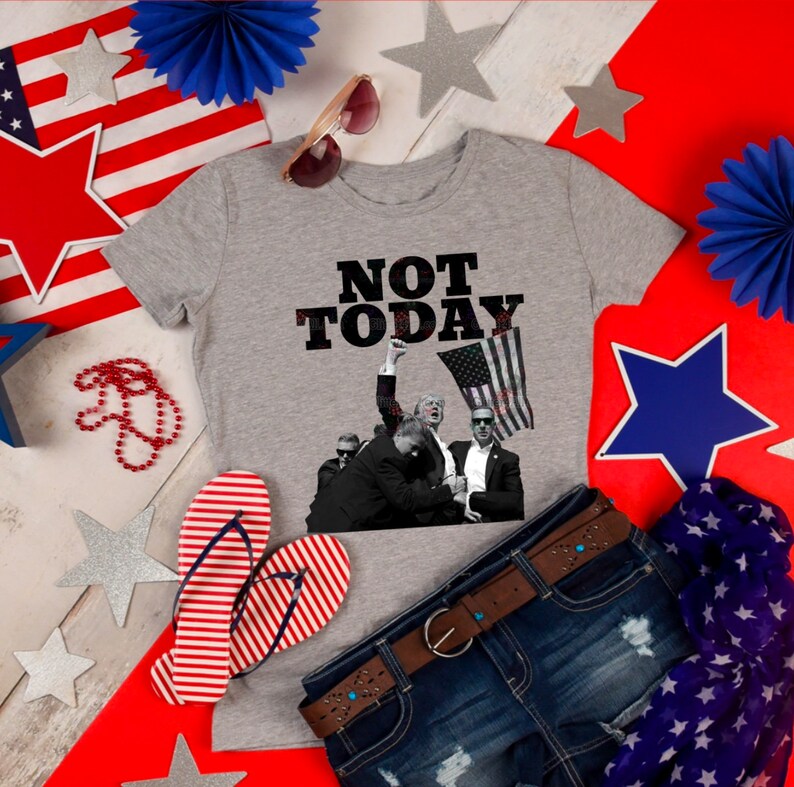 Trump Fist in Air Not Today Flag Black and White - Etsy