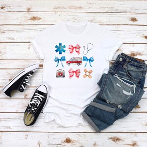 Coquette Collage Watercolor Ambulance EMS and Bows - Etsy