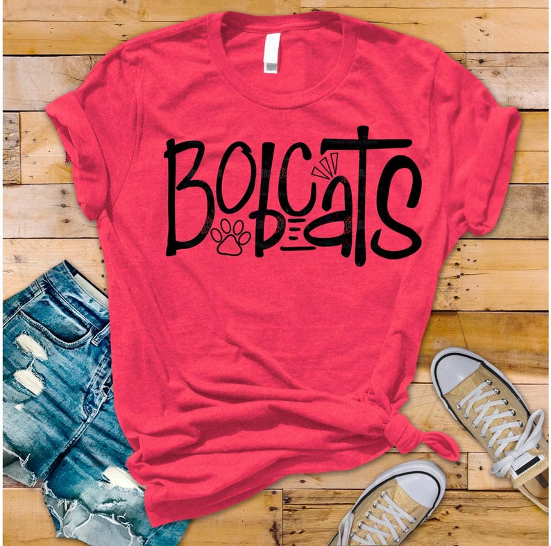 Bobcats Doodle Letters Mascot Team White and Black Files - Etsy