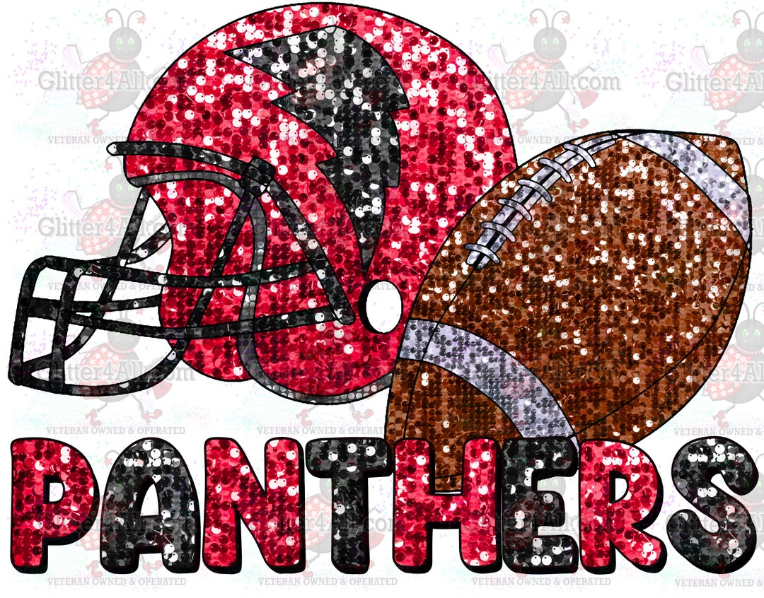 Sequin Panthers Red Black Football - Etsy