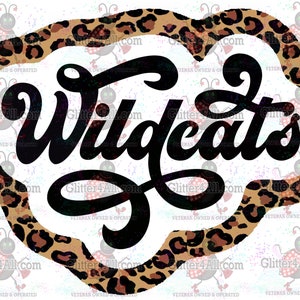 Wildcats Retro Leopard Outline Logo - Etsy