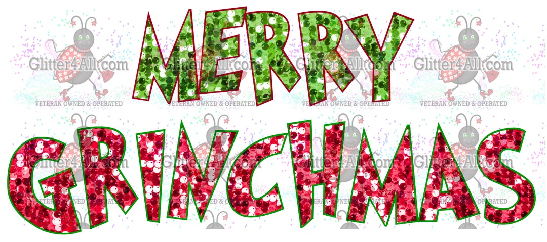Faux Sequin Merry Grinchmas Letters - Etsy