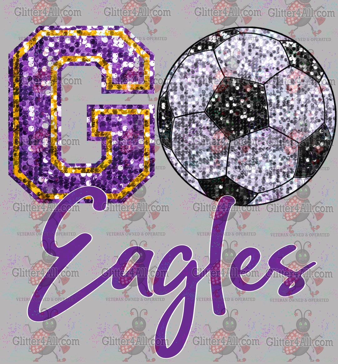 Faux Sequin Eagles Purple Gold GO Soccer - Etsy