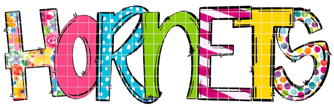 Hornets Doodle Colorful Letters - Etsy