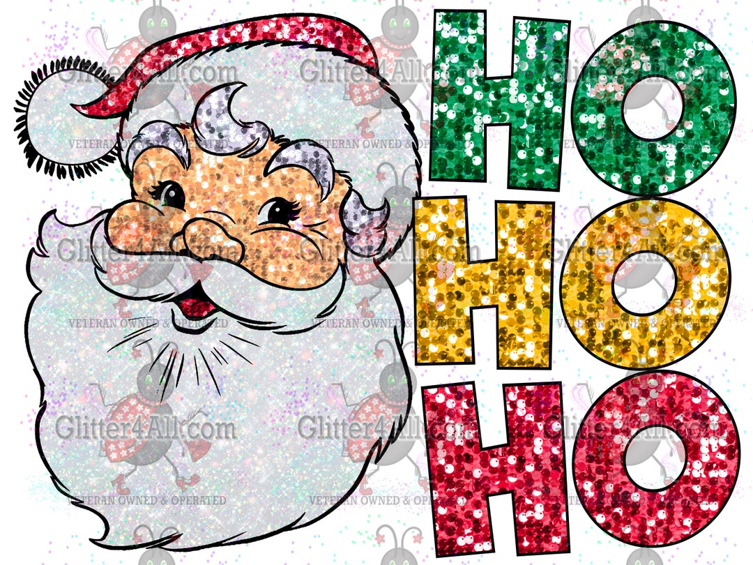 Faux Sequin Merry Christmas Santa Ho Ho Ho - Etsy
