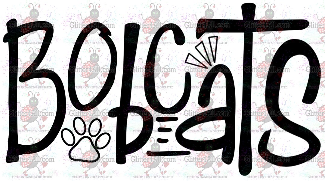 Bobcats Doodle Letters Mascot Team White and Black Files - Etsy