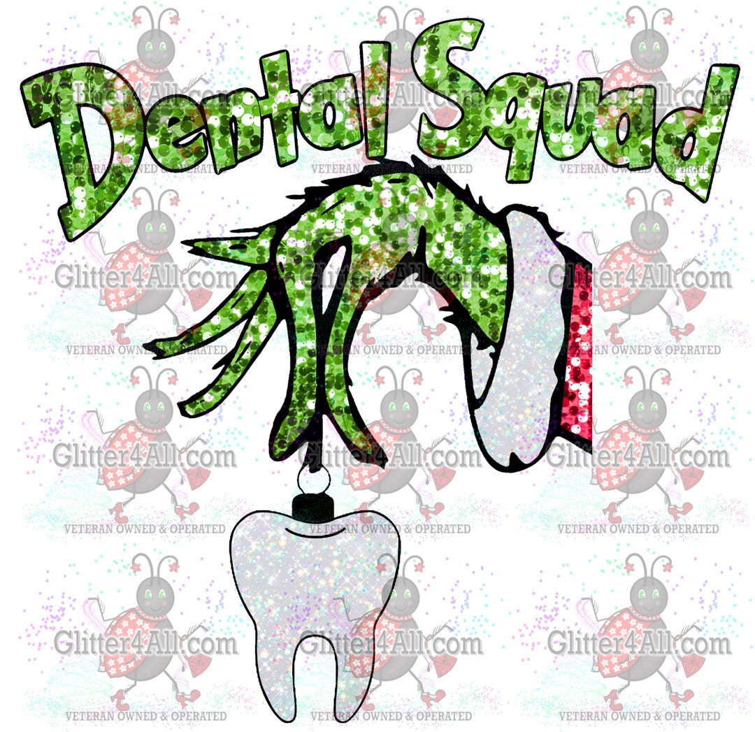 Christmas Grinch Hand With Tooth Dental Squad - Etsy