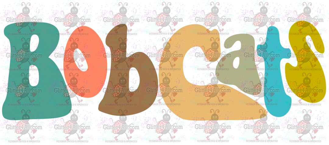 Bobcats Groovy Retro Letters - Etsy