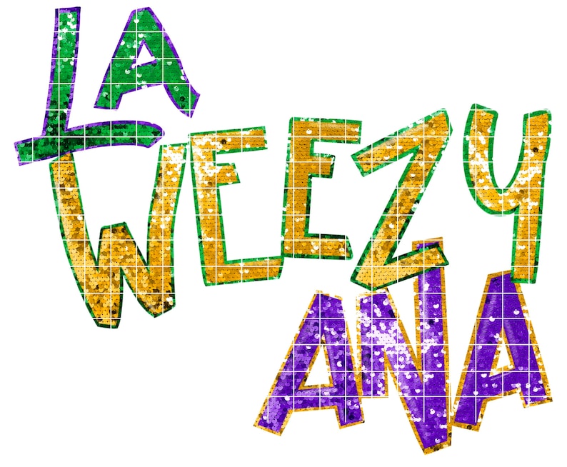 Faux Sequin La Weezy Ana Louisiana Mardi Gras - Etsy