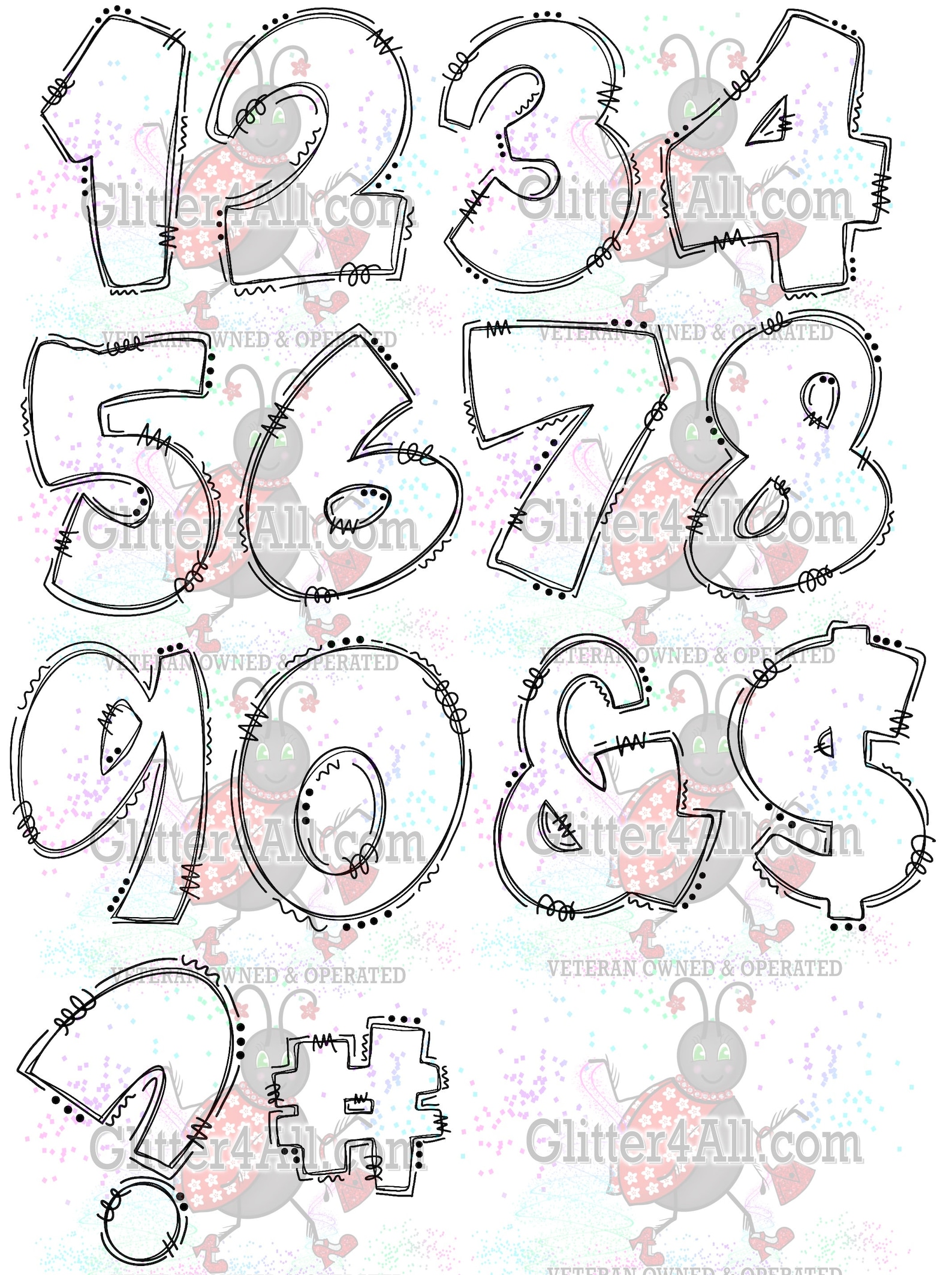 Fat Transparent Doodle Fillable PNG Letters (upper & Lower) - Etsy
