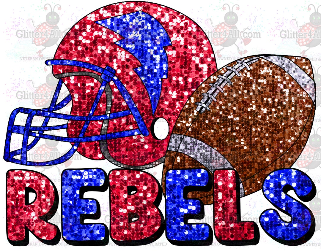 Sequin Rebels Red Blue Football - Etsy