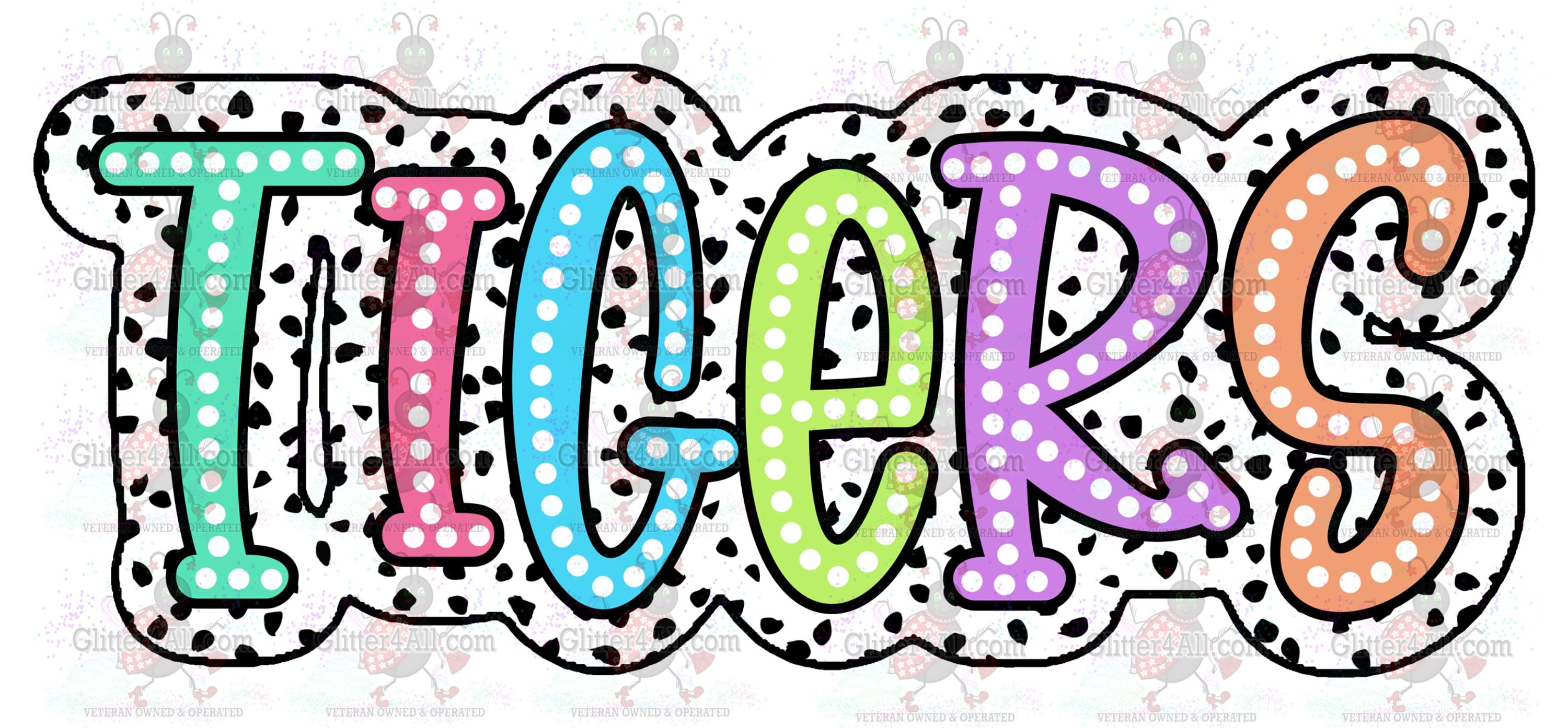 Dalmatian Doodle Letters Tigers - Etsy