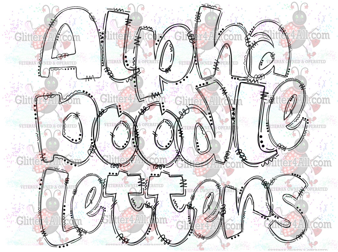 Fat Transparent Doodle Fillable PNG Letters (upper & Lower) - Etsy