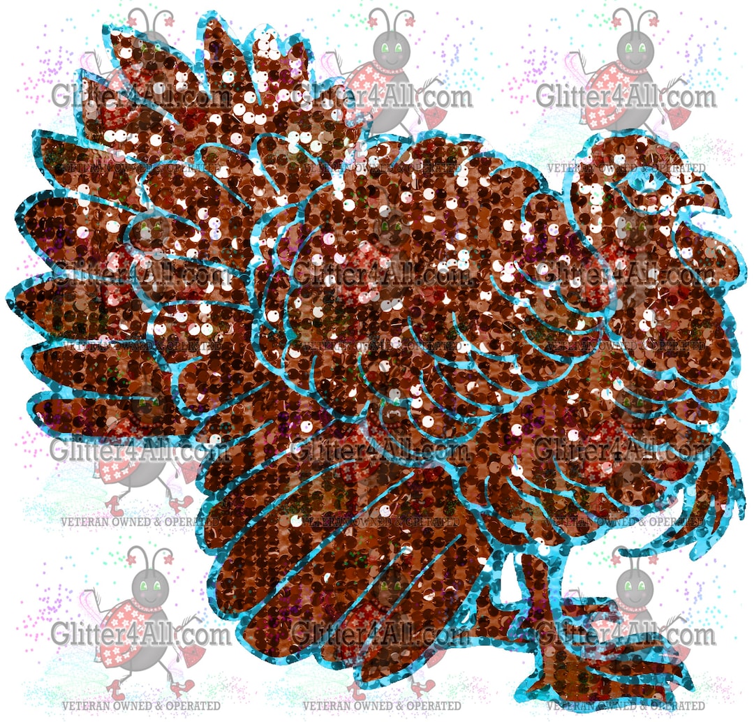 Faux Sequin Turkey Teal Outlined - Etsy