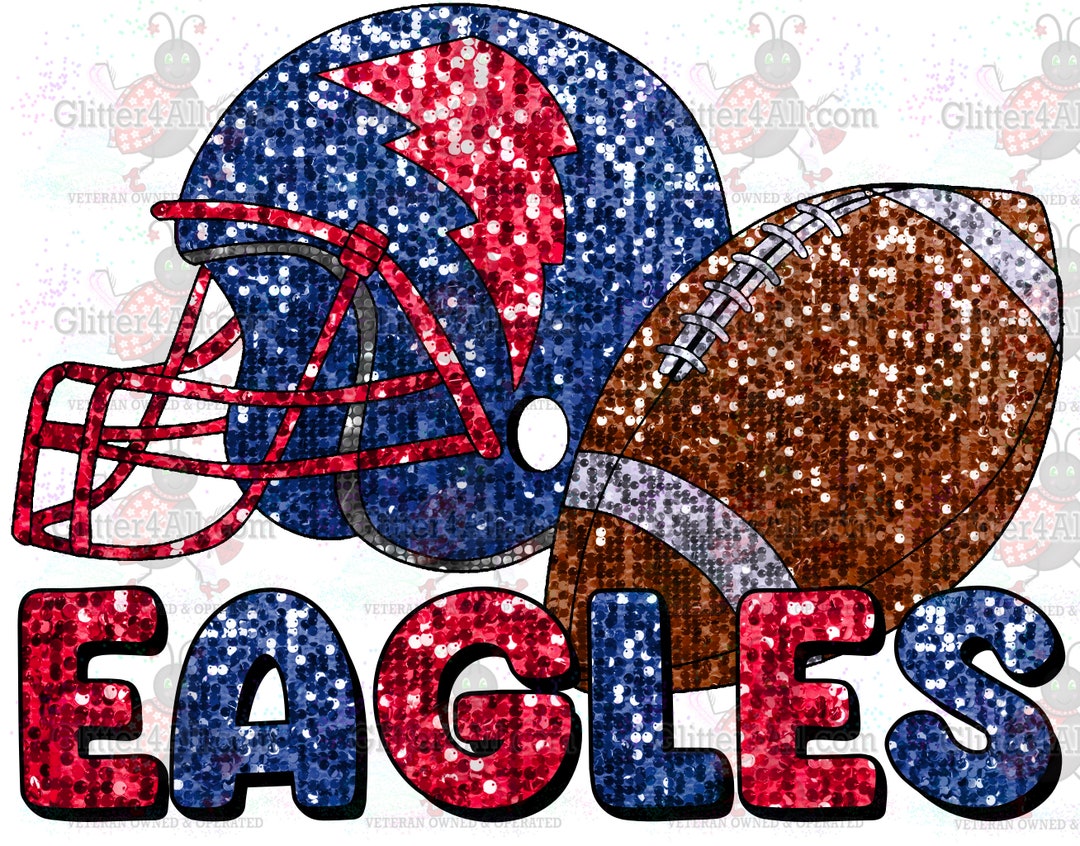 Sequin Eagles Navy Red Football - Etsy
