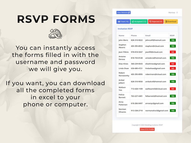 Digital Wedding Invitation & Rsvp Mini Wedding Website Evite Wedding ...