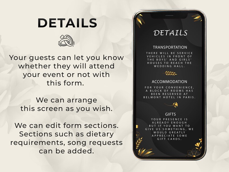 Digital Wedding Invitation & Rsvp Mini Wedding Website Evite Wedding ...