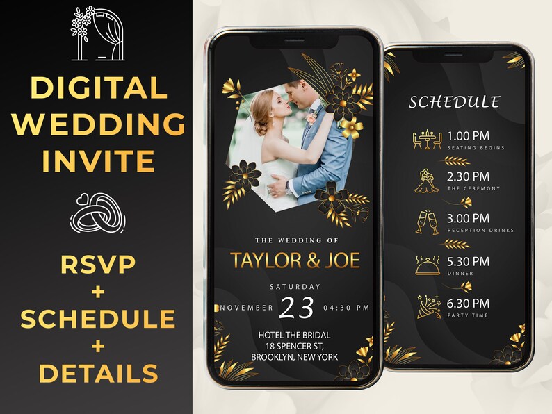 Digital Wedding Invitation & Rsvp Mini Wedding Website Evite Wedding ...