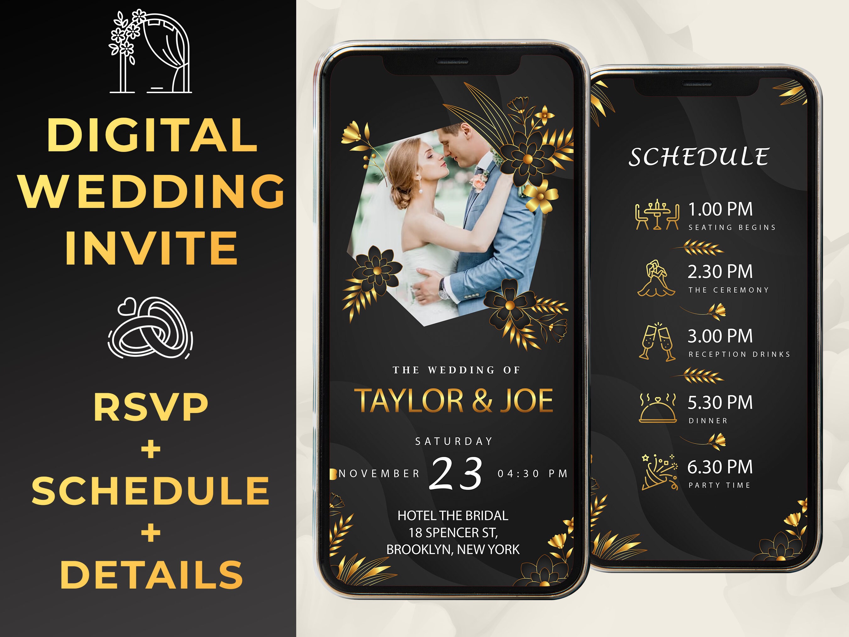 Digital Wedding Invitation & Rsvp Mini Wedding Website Evite Wedding ...